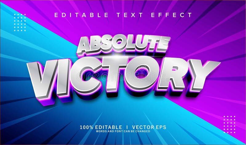 Absolute Victory Vector Text Effect with Modern Style Design Stock ...