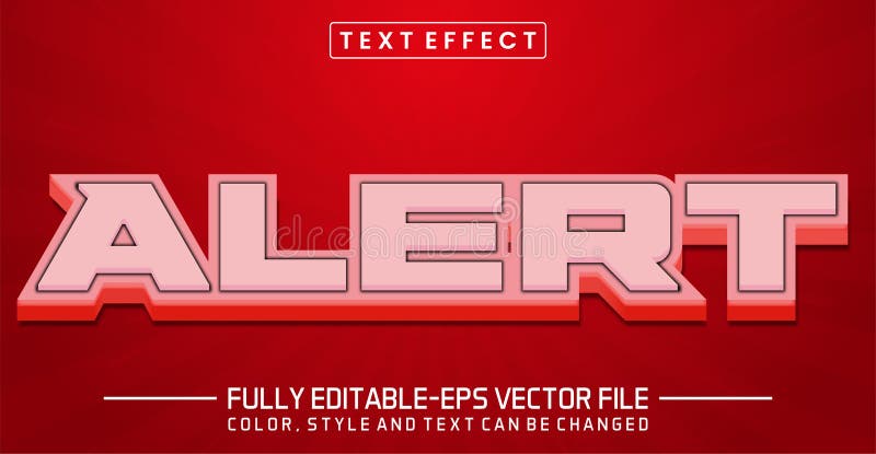 Editable Alert Text Style Effect - Text Style Concept Stock Vector ...