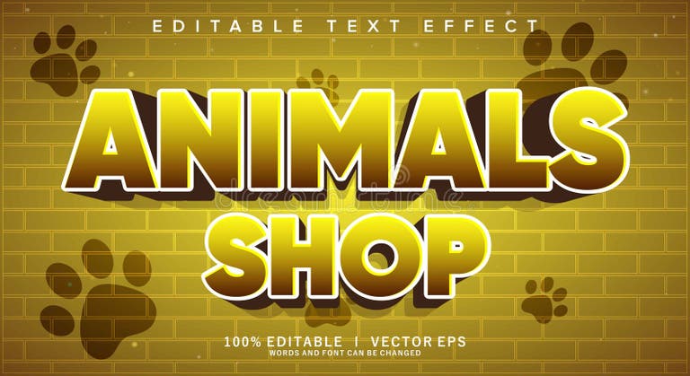 Animal Shop Vector Text Effect with Modern Style Design Stock Vector ...