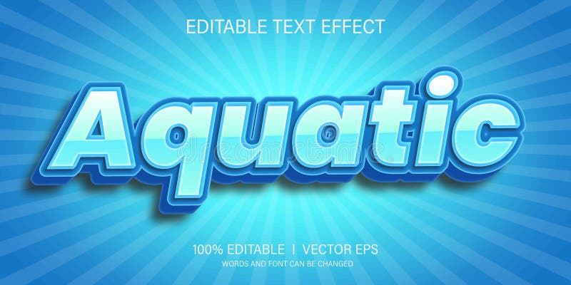 Aquatic Vector Text Effect with Modern Style Design Stock Vector ...