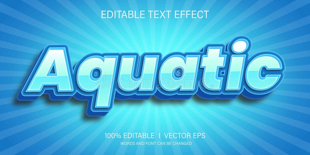 Aquatic Vector Text Effect with Modern Style Design Stock Vector ...