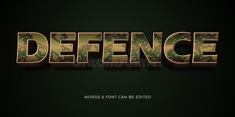 Editable Army Text Effect. Defense Text Effect Stock Vector ...