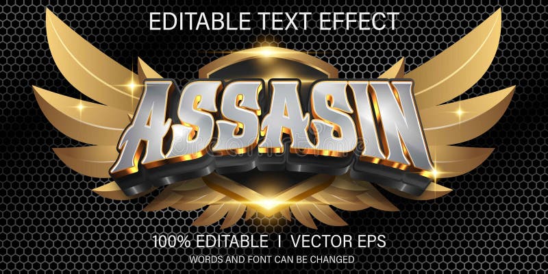 Assassin Vector Text Effect with Modern Style Design Stock Vector ...