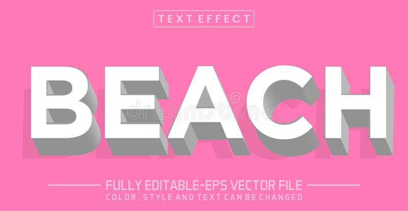 Editable Beach Text Style Effect - Text Style Concept Stock Vector ...