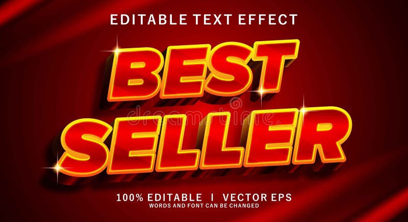 Best Seller 3d Vector Text Effect with Modern Style Design Stock Vector ...