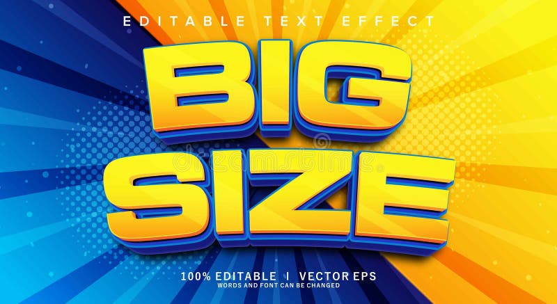 Big Size Vector Text Effect with Modern Style Design Stock Vector ...
