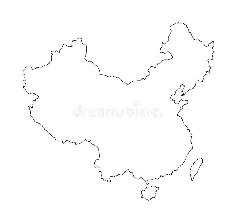 Editable Blank Vector Map of China Isolated on White Background. Stock ... Editable Blank Vector Map of China Isolated on White Background. Stock ...