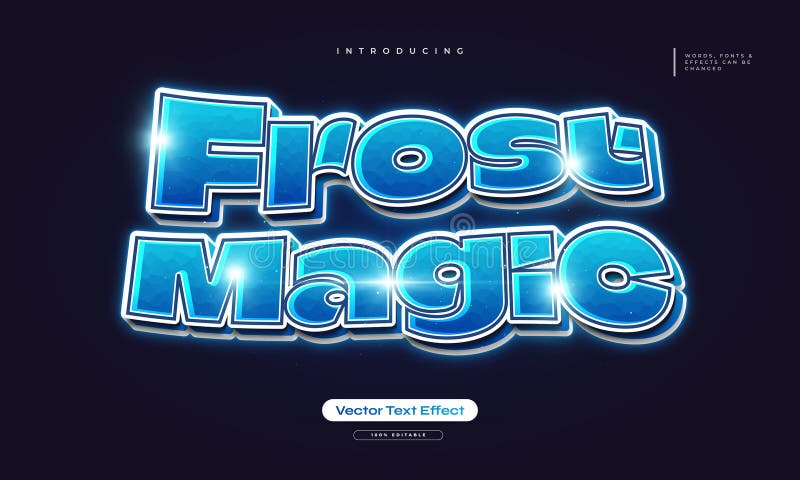 Editable Blue Frost Magic Text Effect Stock Vector - Illustration of ...
