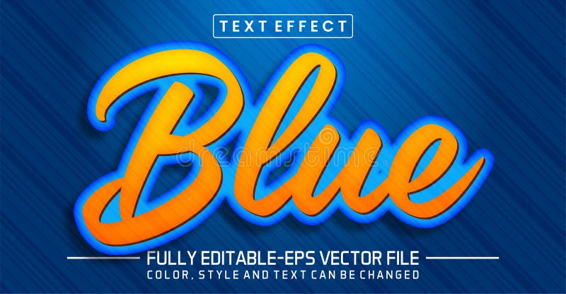 Editable Blue Text Style Effect - Text Style Concept Stock Vector ...
