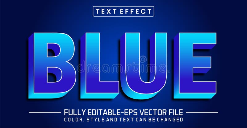 Editable Blue Text Style Effect - Text Style Concept Stock Vector ...