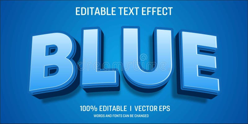 Editable Blue Vector Text Effect with Modern Style Design Stock Vector ...