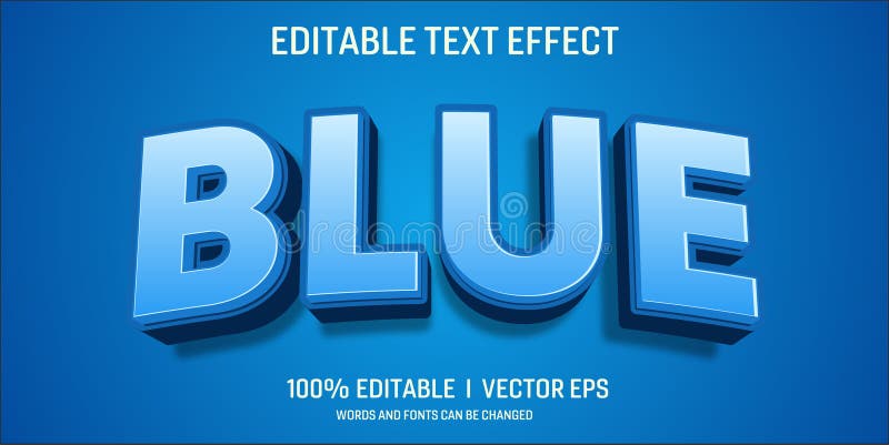 Editable Blue Vector Text Effect with Modern Style Design Stock ...