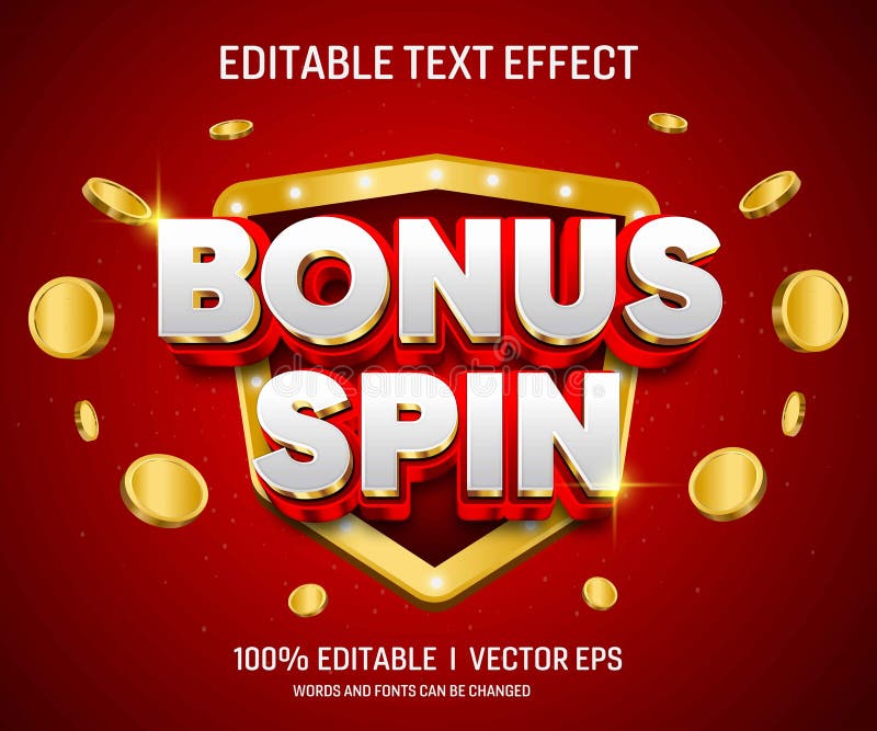 Bonus Spin Vector 3d Text Effect with Modern Style Design Stock ...