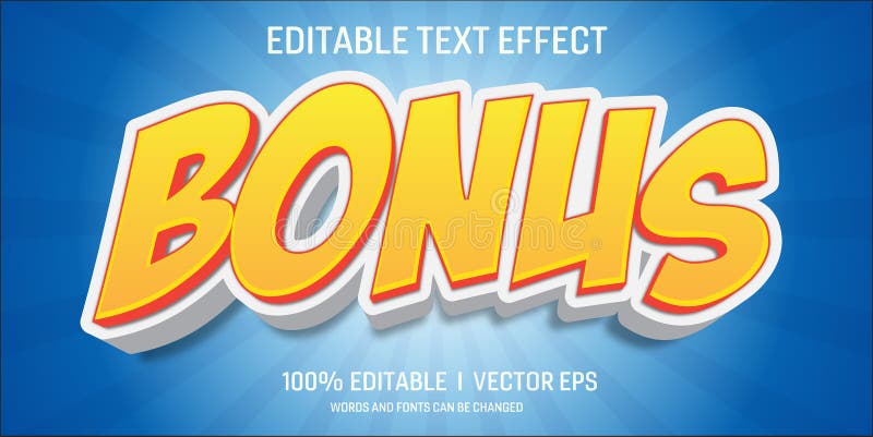 Editable Bonus Vector Text Effect with Modern Style Design Stock Vector ...