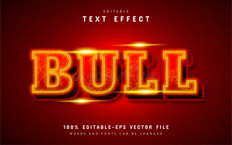 Editable bull text effect stock illustration. Illustration of template ...