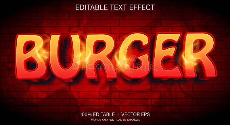 Lburger 3d Vector Text Effect with Modern Style Design Stock Vector ...