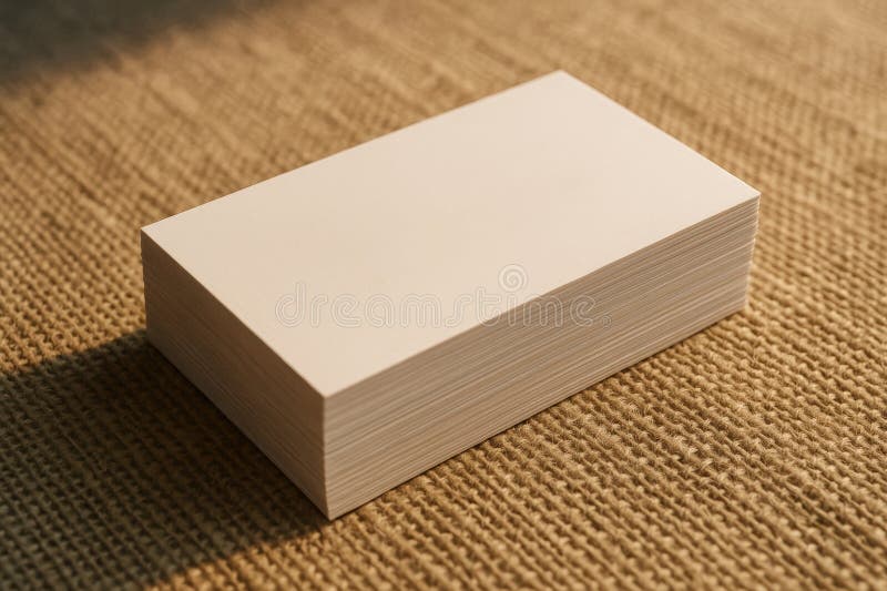 Editable Business Card Stack on Textured Fabric Stock Illustration ...