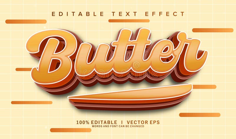 Butter Vector Text Effect with Modern Style Design Stock Illustration ...