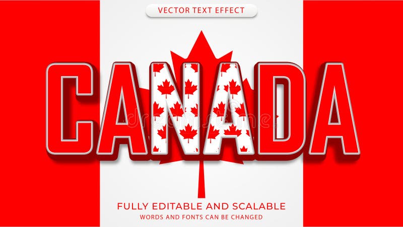 Editable Canadian Text Effect in Luxury and Modern Style Eps File Stock ...
