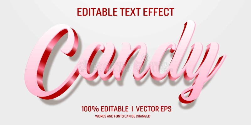 Editable Candy Vector 3d Text Effect with Modern Style Design Stock Vector - Illustration of ...
