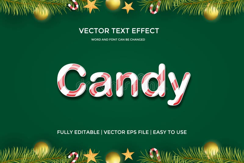 Editable Candy Vector Text Effect Stock Vector - Illustration of text, banner: 233827130
