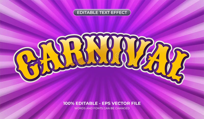Editable Carnival Text Effect. Cheerful Circus Text Style Stock Vector ...