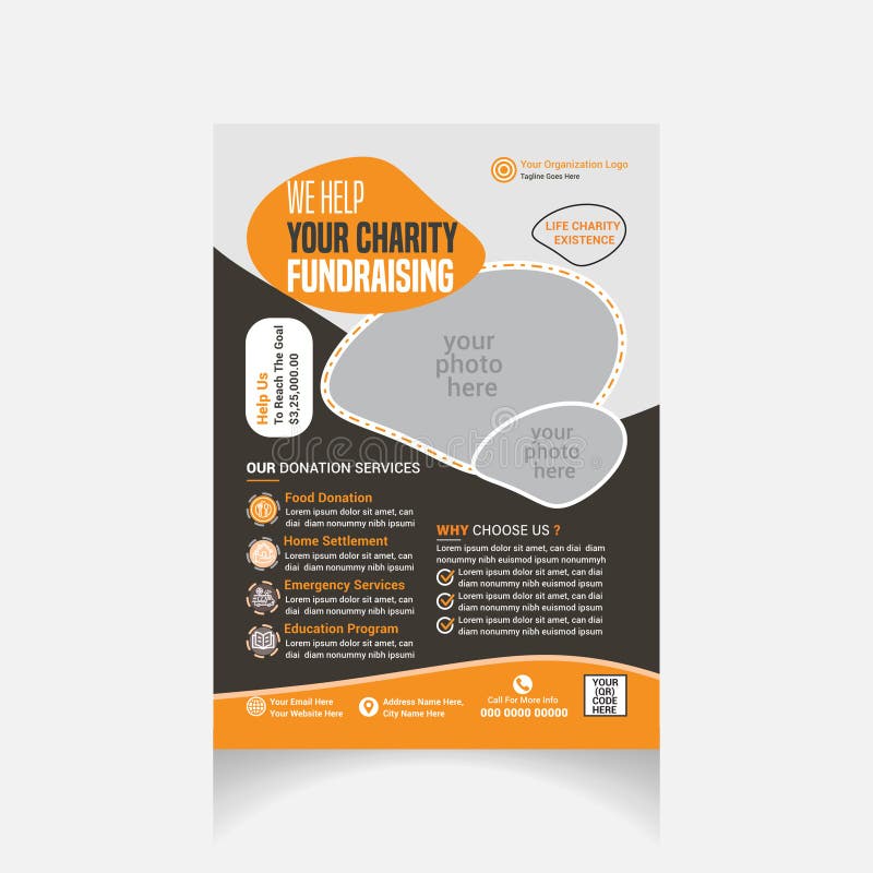 Editable charity flyer stock vector. Illustration of people - 345066224