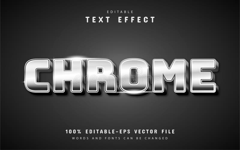 Editable Chrome Text Effects Stock Vector - Illustration of sign ...