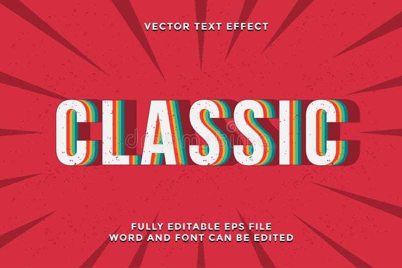 Editable Classic Text Effect Stock Vector - Illustration of vintage ...