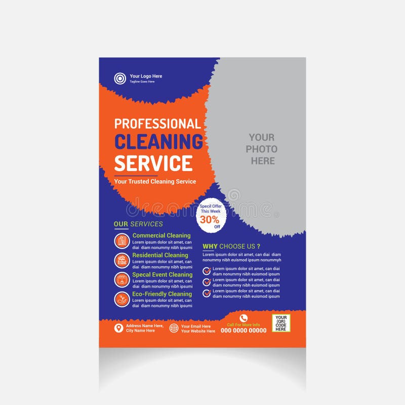 Editable Cleaning Service Flyer Layout Stock Vector - Illustration of ...