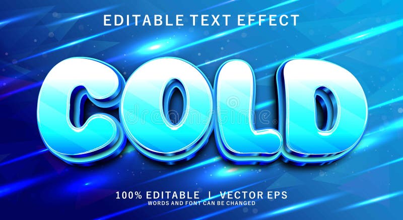 Cold 3d Vector Text Effect with Modern Style Design Stock Vector ...