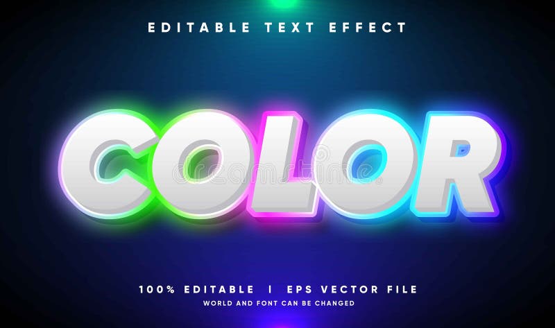 Color Vector Text Effect with Modern Style Stock Illustration - Illustration of letter, graphic ...