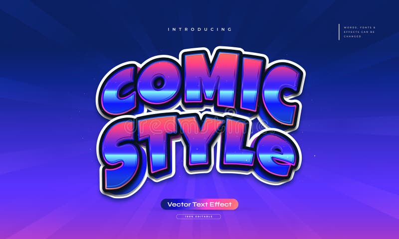 Editable Colorful Comic Text Style Effect. Retro Text Effect Stock ...