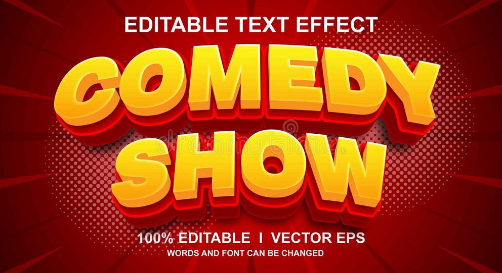 Comedy Show Vector Text Effect with Modern Style Design Stock Vector ...