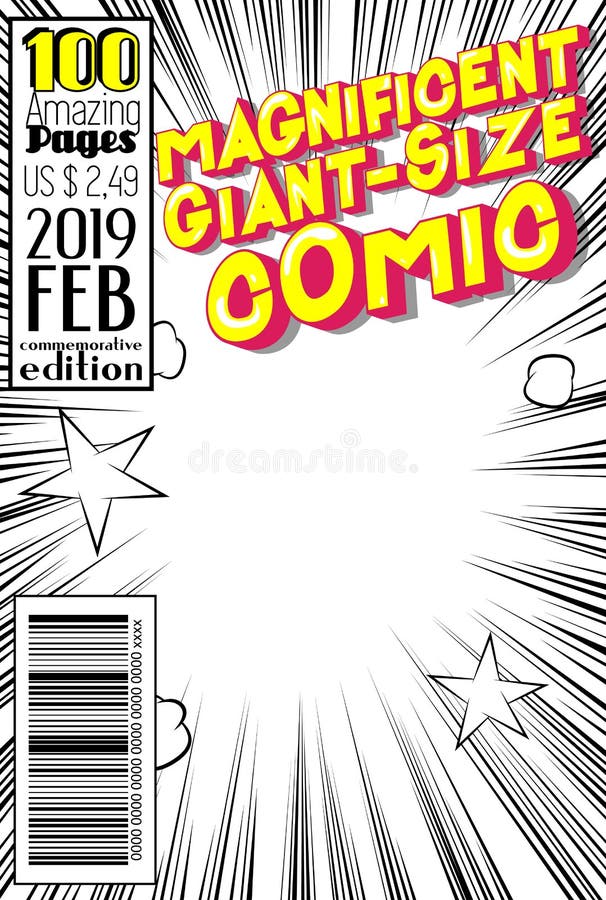 Editable Comic Book Cover with Abstract Background Stock Vector ...