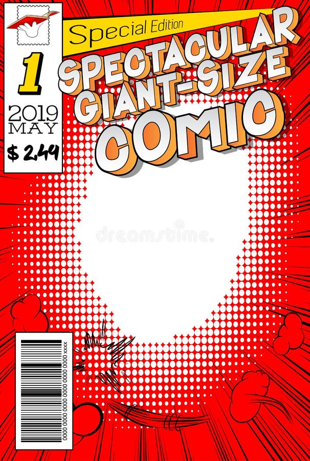 Editable Comic Book Cover with Abstract Background Stock Vector ...