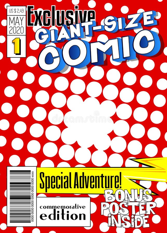 Editable Comic Book Cover with Simple Explosion Background. Vector ...