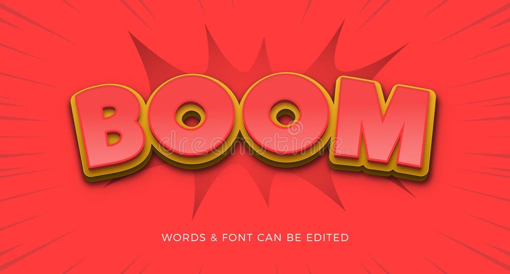 Editable Comic Text Effect. Boom Text Effect Stock Vector ... Editable Comic Text Effect. Boom Text Effect Stock Vector ...