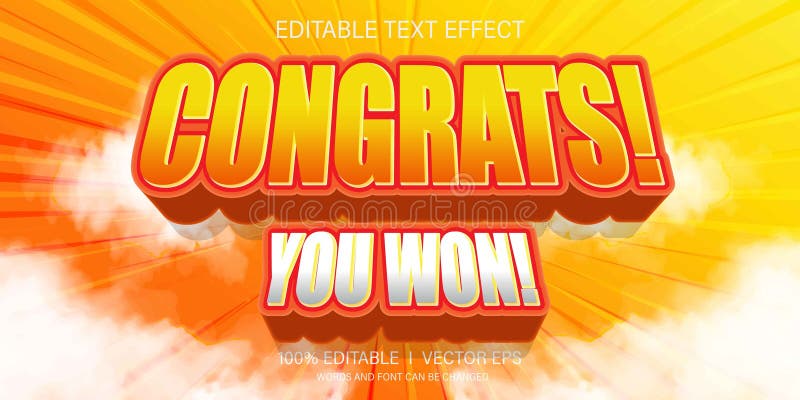 Congrats Vector Text Effect with Modern Style Design Stock Vector ...
