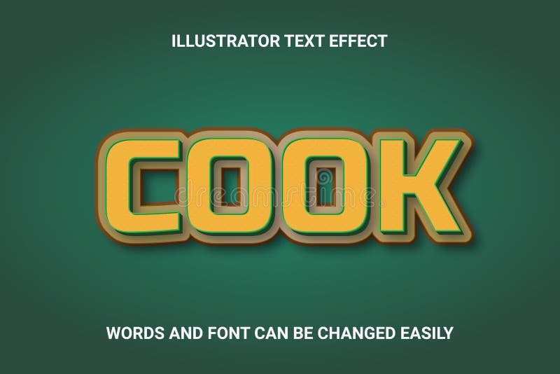 Editable Cook Text Effect Design Created with Illustrator. Stock Vector ...