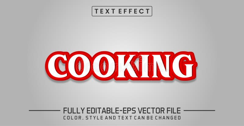 Editable Cooking Text Effect Stock Vector - Illustration of decoration ...
