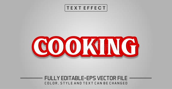 Editable Cooking Text Effect Stock Vector - Illustration of decoration ...