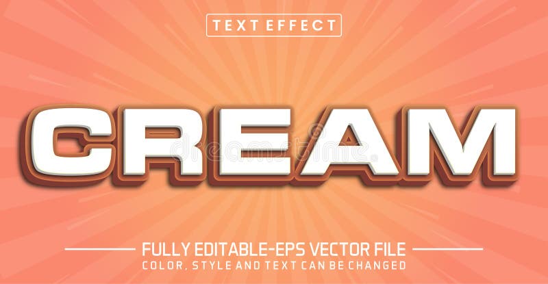 Editable Cream Text Style Effect - Text Style Concept Stock Vector ...