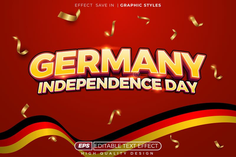 Editable 3D Bold Text Effect for Germany Independence Day Celebration ...