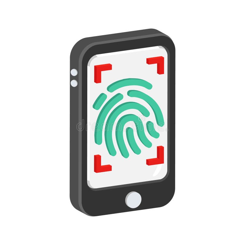 An Editable 3d Icon Depicting Mobile Biometric Technology Stock Vector ...