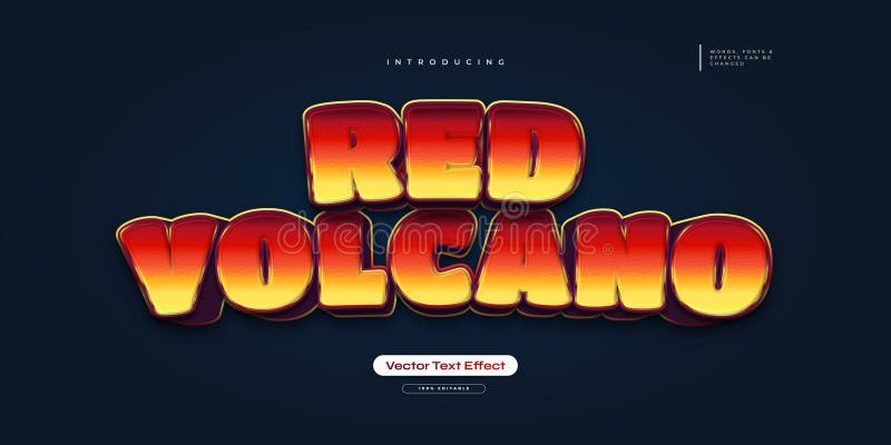 Editable 3D Red Volcano Text Effect Stock Vector - Illustration of type ...