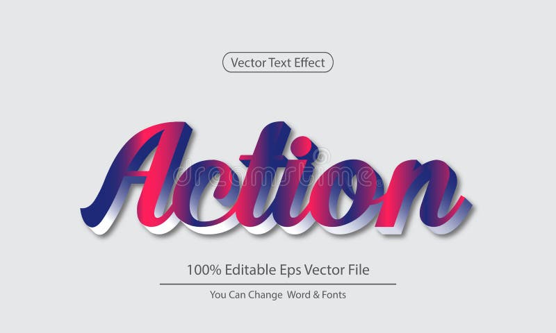 Editable 3d Text Effect Action Layer Style Stock Illustration ...