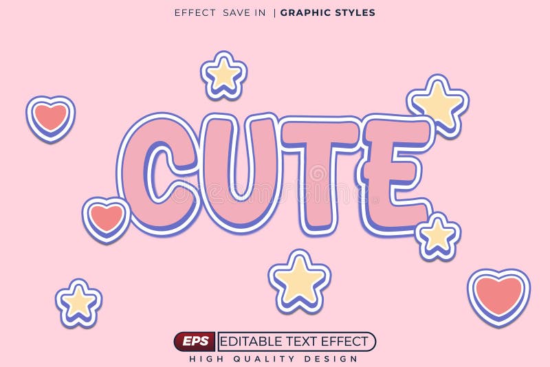 Editable 3d Text Effect Cute with Pastel Color for Banner and Poster ...