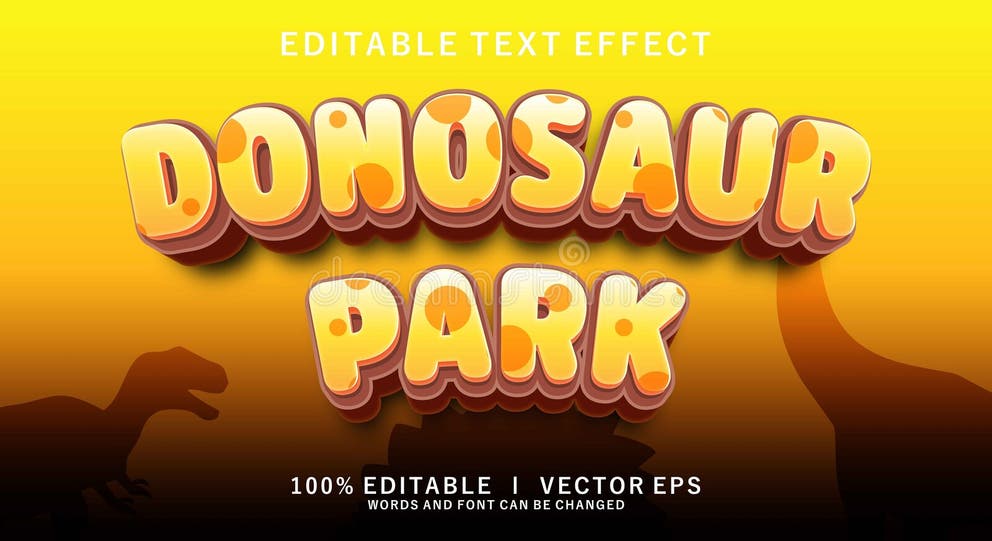 Dinosaur Park Vector Text Effect with Modern Style Design Stock Vector ...