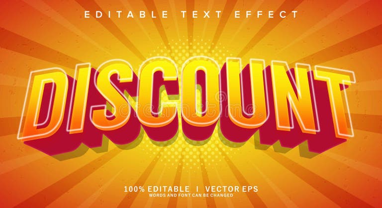 Discount 3d Vector Text Effect with Modern Style Design Stock Vector ...